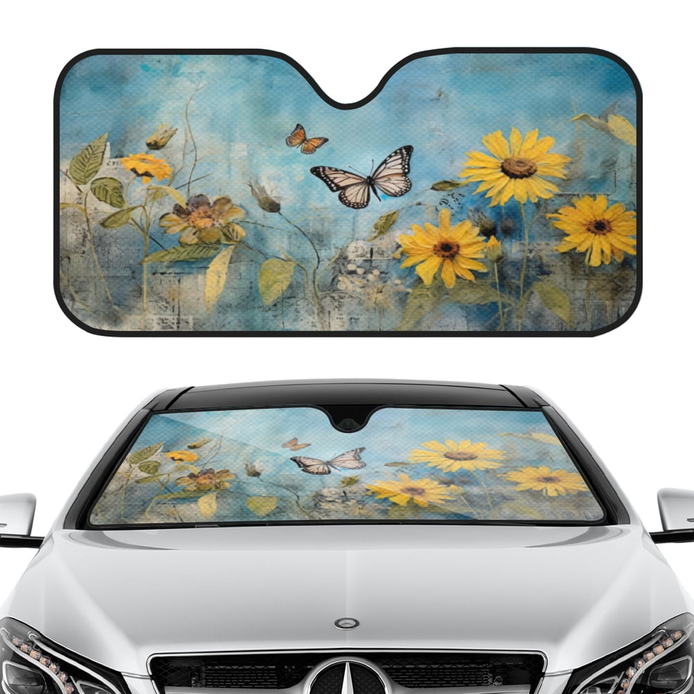 Front Windshield Sun Shade for Car & SUV, 55x30in UV Blocker, Foldable ...