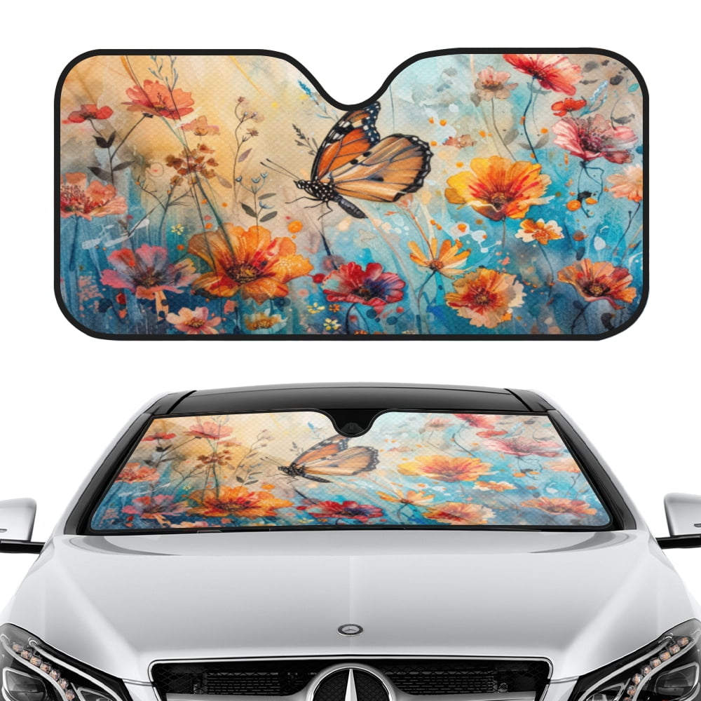 Front Windshield Sun Shade for Car & SUV, 55x30in UV Blocker, Foldable ...