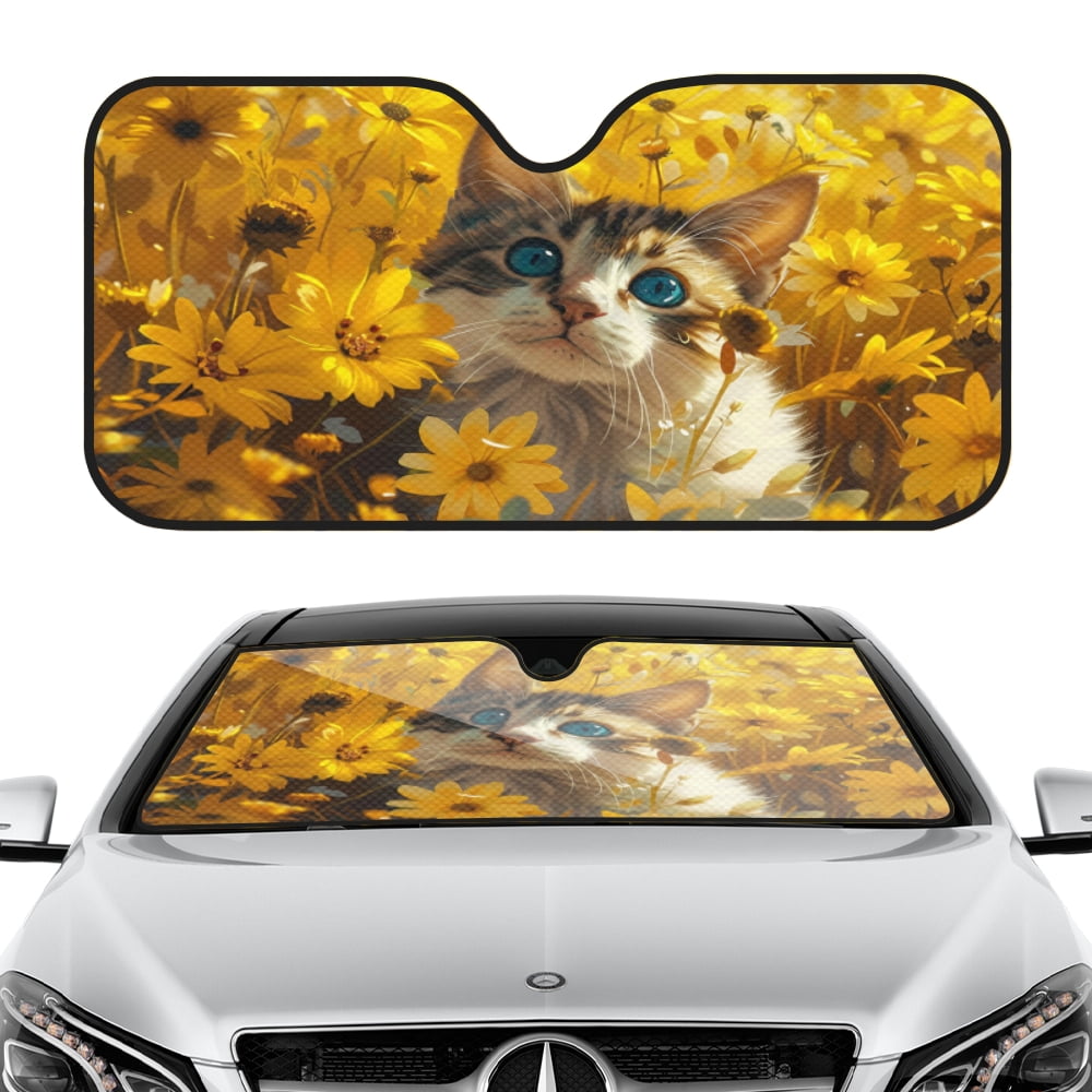 Front Windshield Sun Shade for Car & SUV, 55x30in UV Blocker, Foldable ...