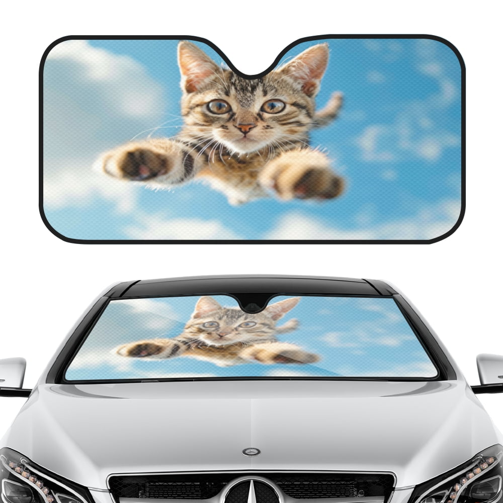 Front Windshield Sun Shade for Car & SUV, 55x30in UV Blocker, Foldable Sun Visor Protector for ...
