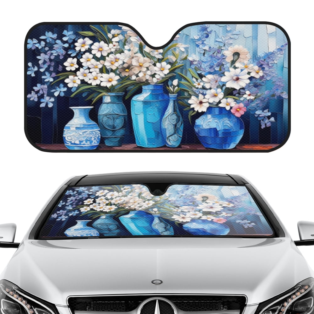 Front Windshield Sun Shade for Car & SUV, 55x30in UV Blocker, Foldable ...