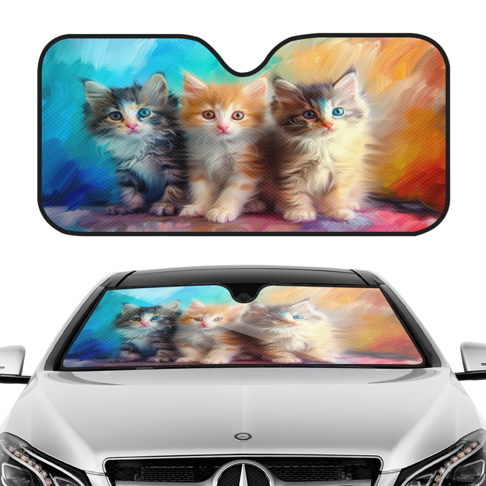 Front Windshield Sun Shade for Car & SUV, 55x30in UV Blocker, Foldable ...