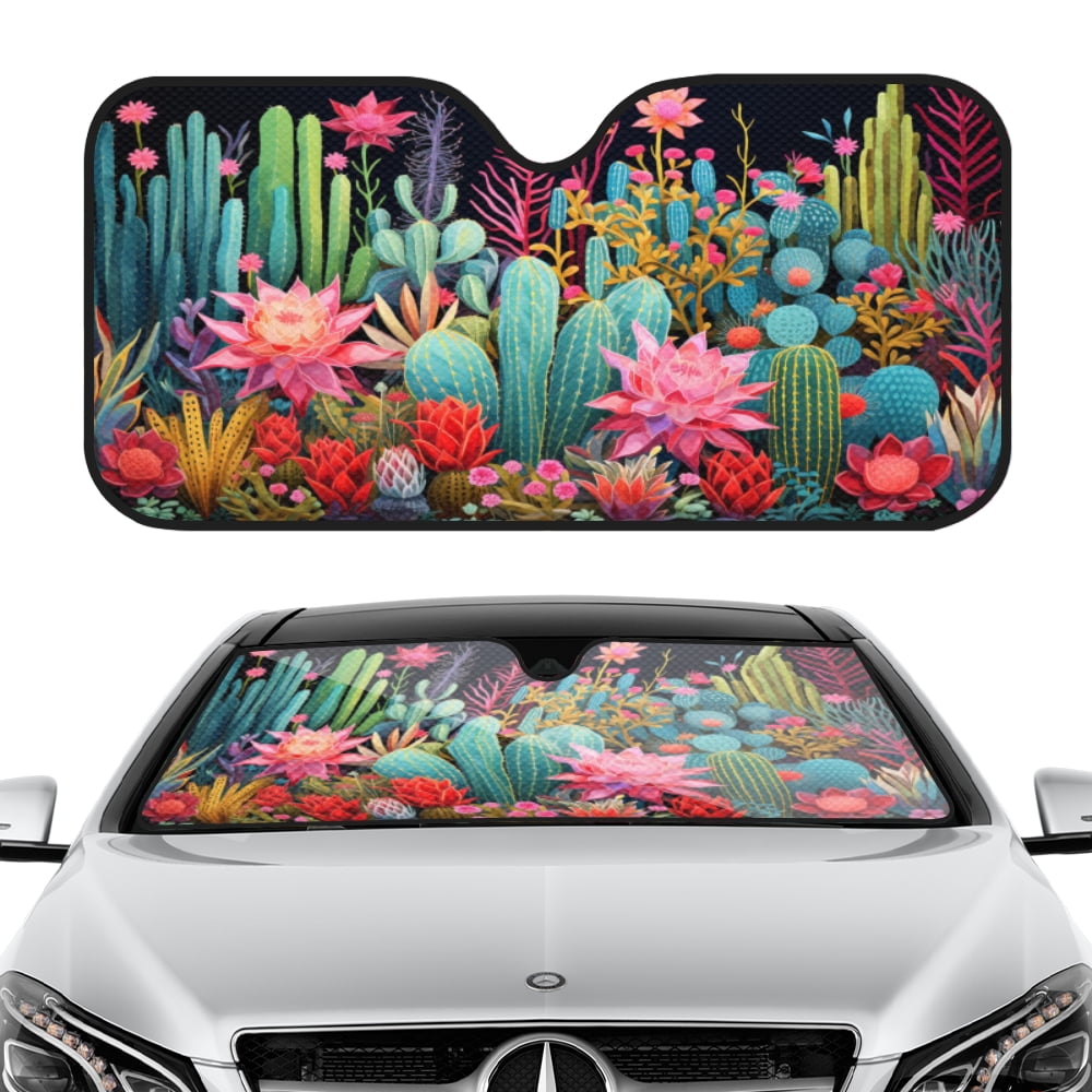 Front Windshield Sun Shade for Car & SUV, 55x30in UV Blocker, Foldable ...