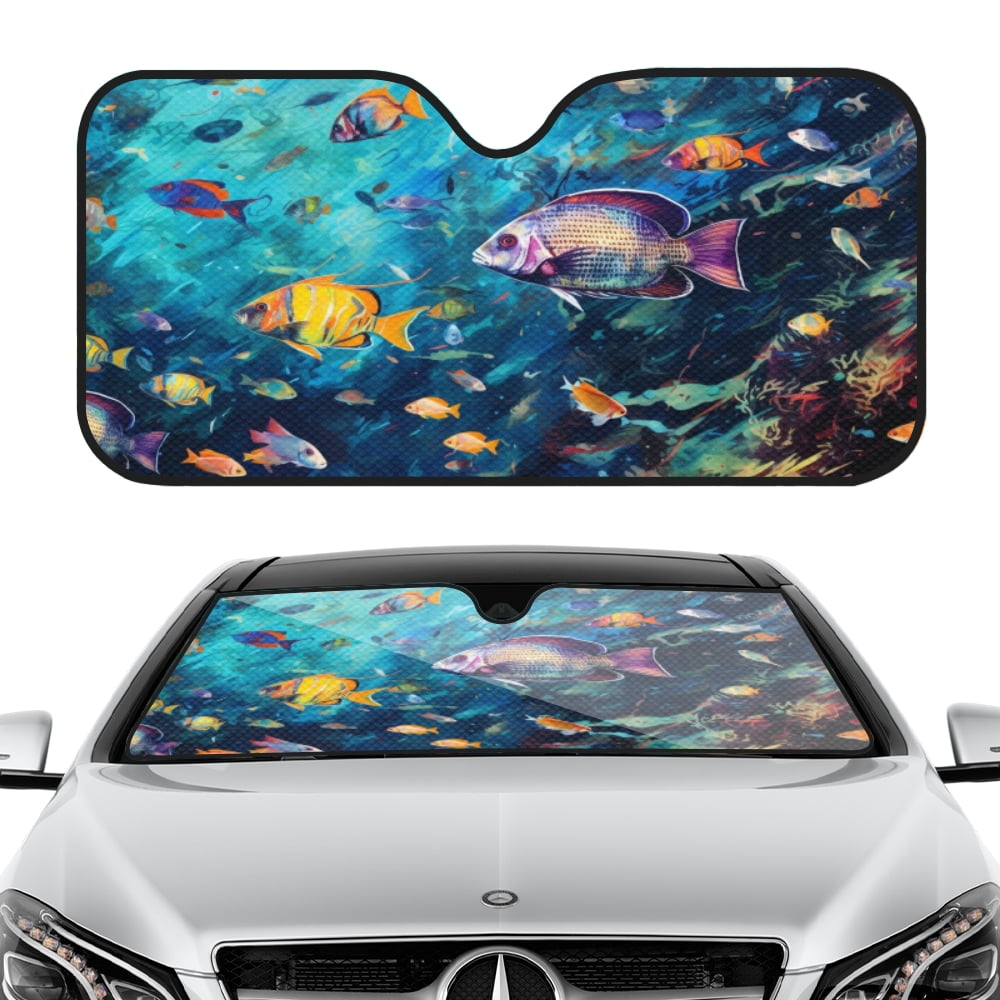 Front Windshield Sun Shade for Car & SUV, 55x30in UV Blocker, Foldable ...