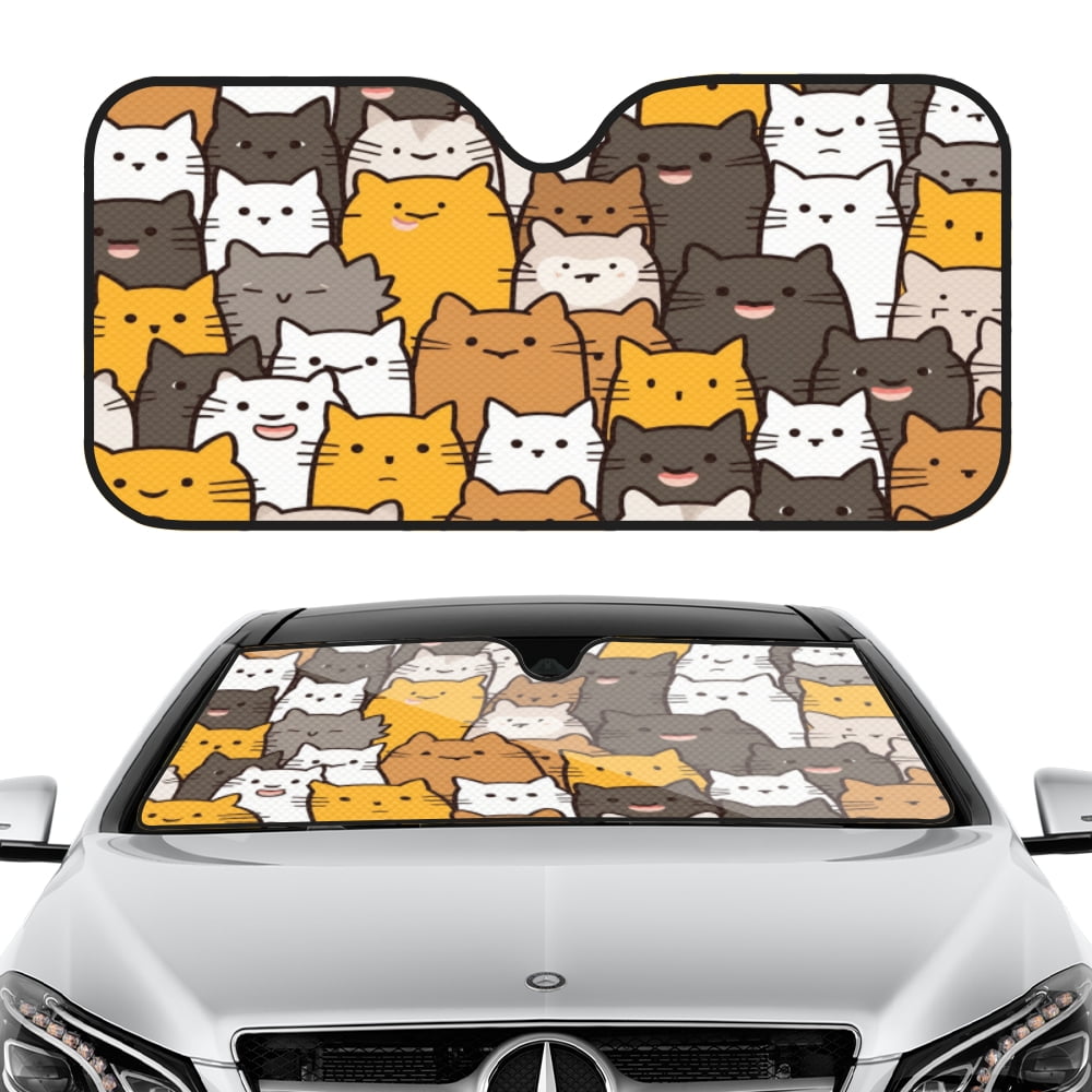 Front Windshield Sun Shade for Car & SUV, 55x30in UV Blocker, Foldable ...