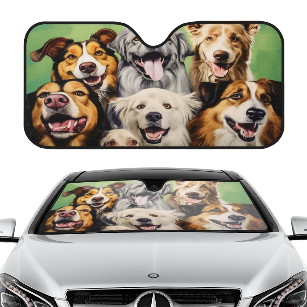 Front Windshield Sun Shade for Car & SUV, 55x30in UV Blocker, Foldable ...