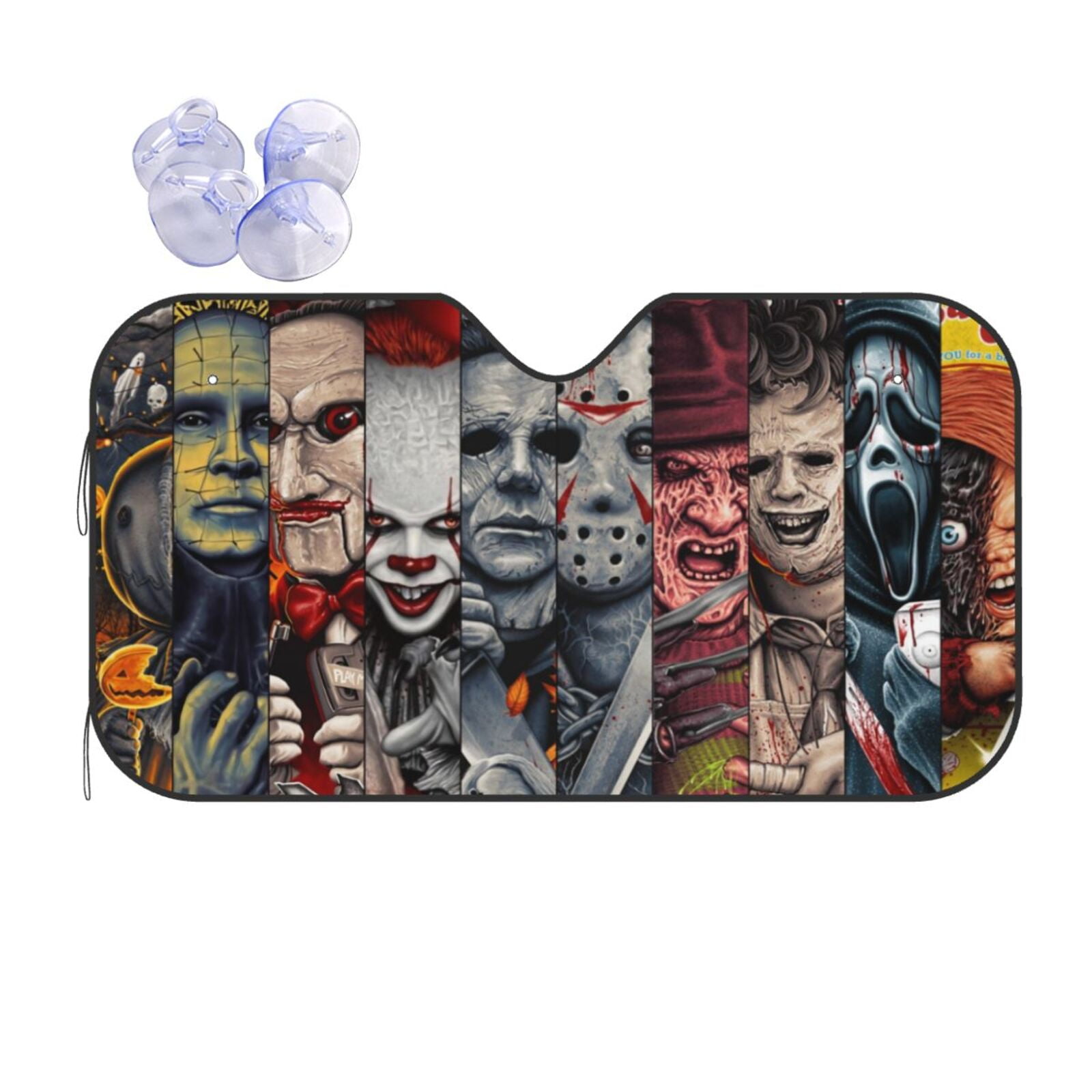 Front Windshield Sun Shade Horror Movie Characters Folding Shield UV ...