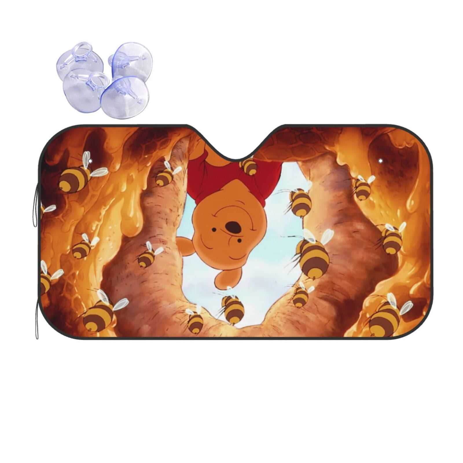 Front Windshield Sun Shade Winnie The Pooh Folding Shield UV Ray Blocks ...