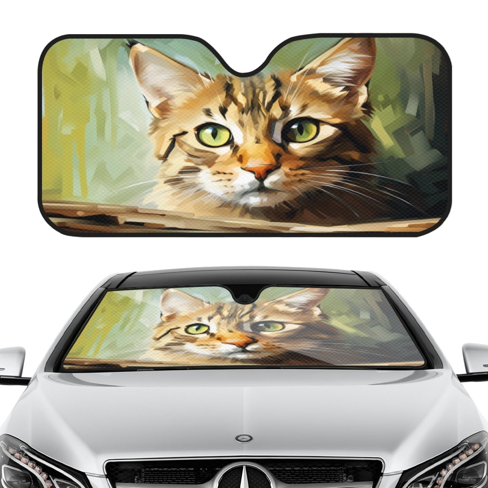 Front Windshield Sun Shade for Car & SUV, 55x30in UV Blocker, Foldable ...