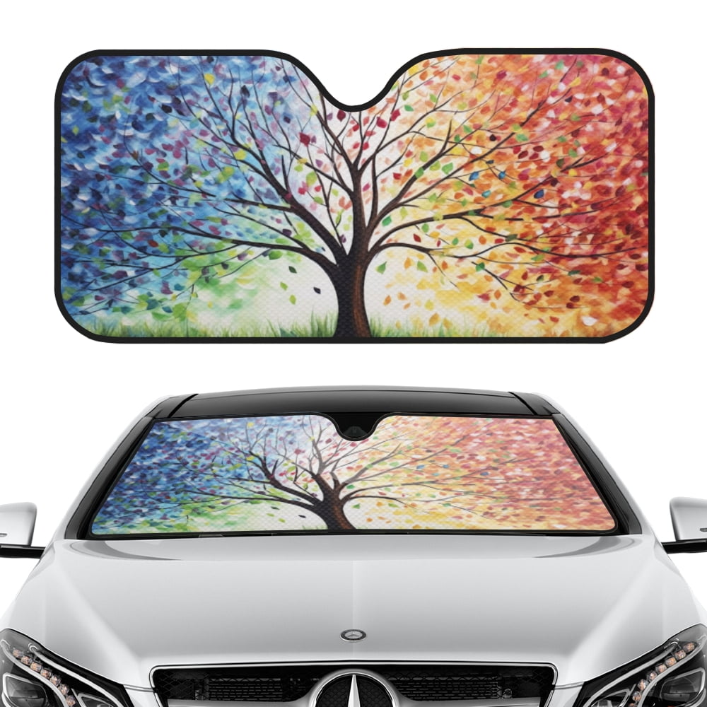 Front Windshield Sun Shade for Car & SUV, 55x30in UV Blocker, Foldable ...