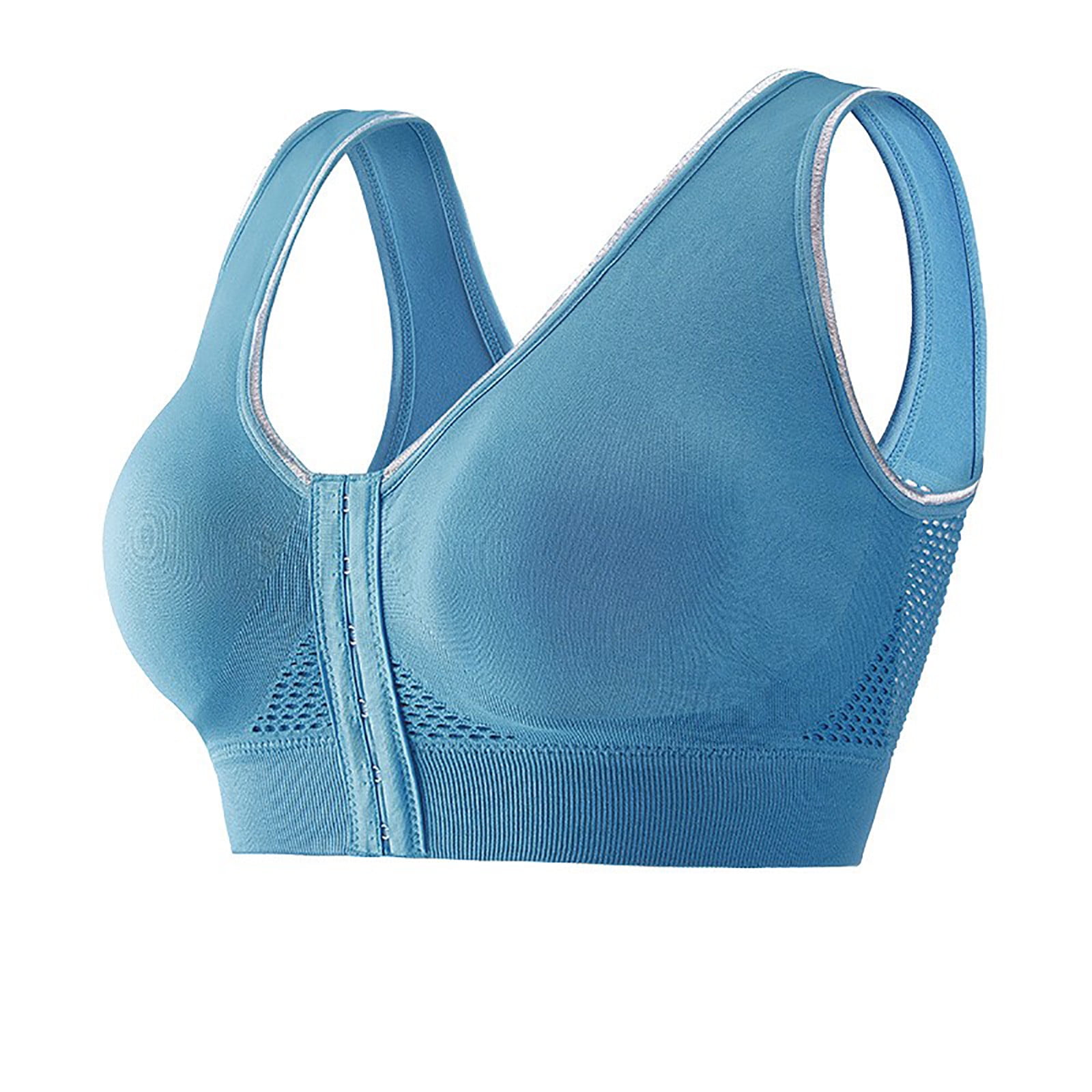 Front Zipper Sports Bras for Women, Wirefree Front Closure Bralettes ...