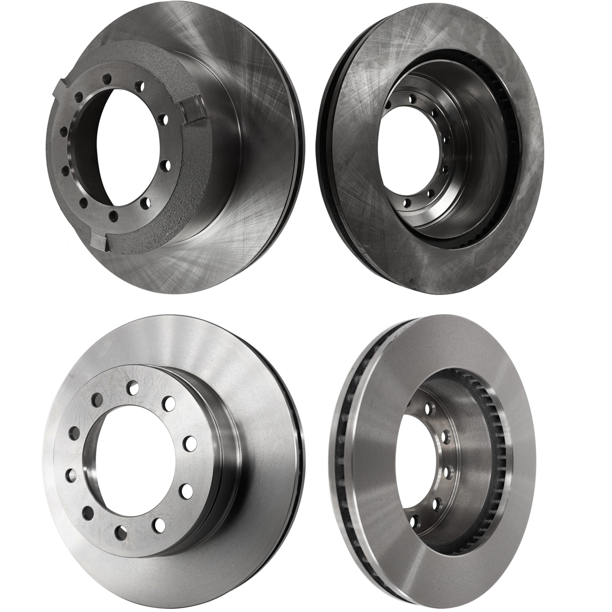 Front and Rear Brake Disc Plain Surface Vented 4-Wheel Set 10 Lugs for ...