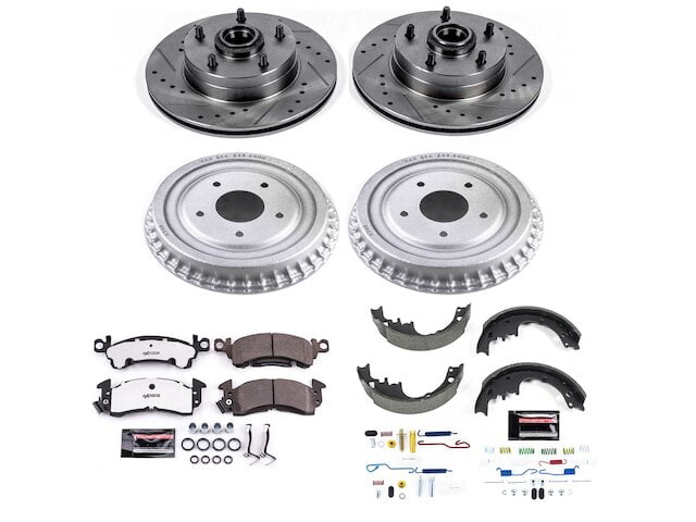 Front and Rear Brake Pad Rotor Shoe Drum Kit - Compatible with 1969 ...