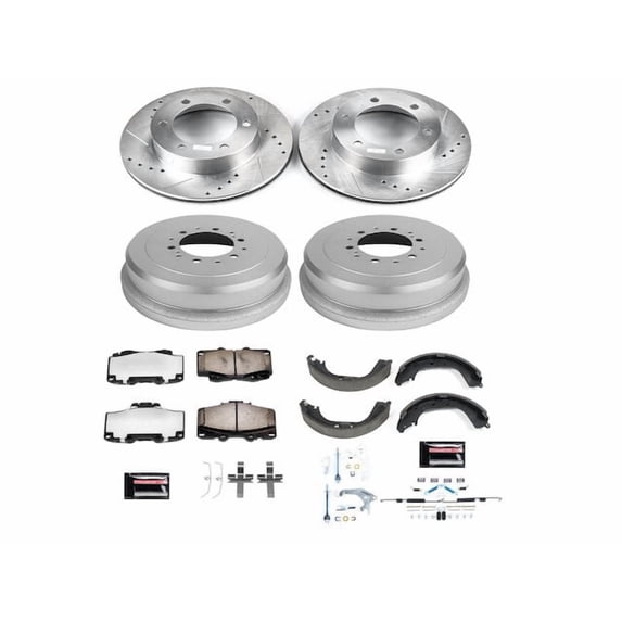 Front and Rear Brake Pad Rotor Shoe Drum Kit - Compatible with 1995 ...