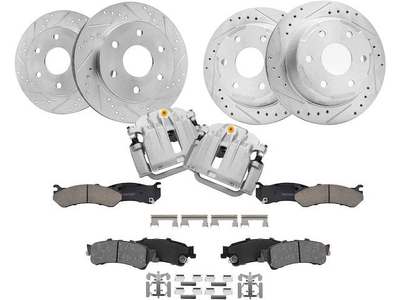 Front and Rear Brake Pad Rotor and Caliper Set - Compatible with 2003 ...