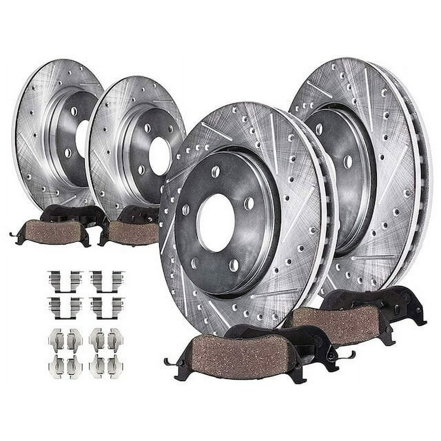 2012-2016 Dodge Grand Caravan Front & Rear Ceramic Brake Pad and Rotor ...