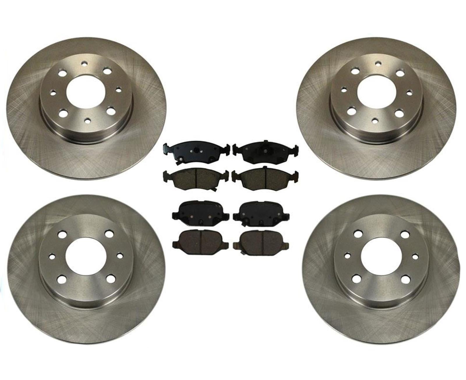 Front and Rear Brake Rotors & Brake Pads For 2012-2017 Fiat 500 NON ...