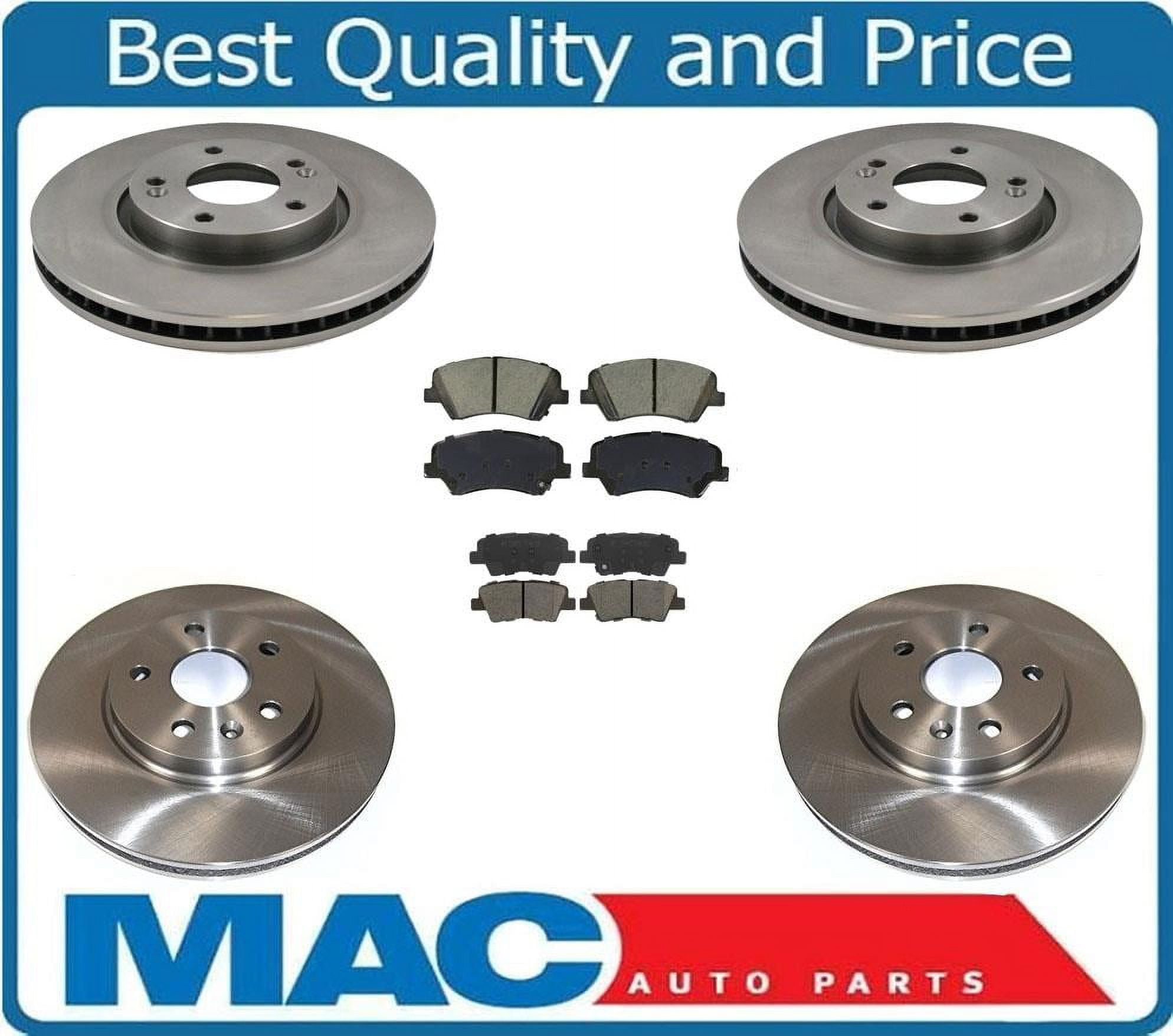 Front and Rear Brake Rotors with Brake Pads for Hyundai Veloster 2013 ...