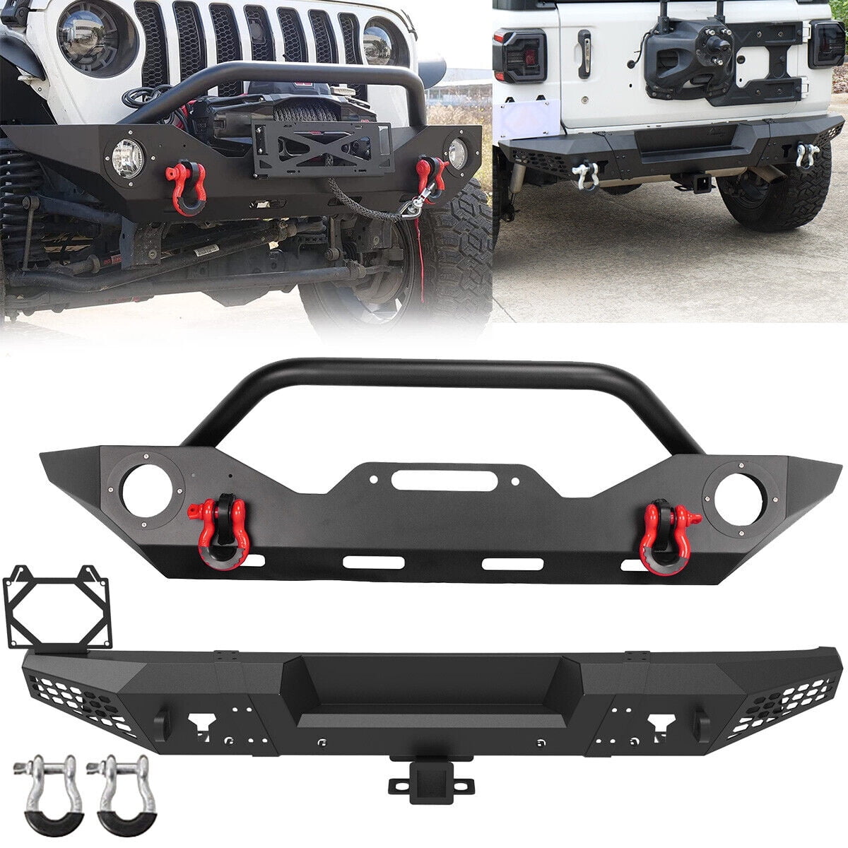 Front and Rear Bumpers Set For 2018-2023 Jeep Wrangler JL & JL ...