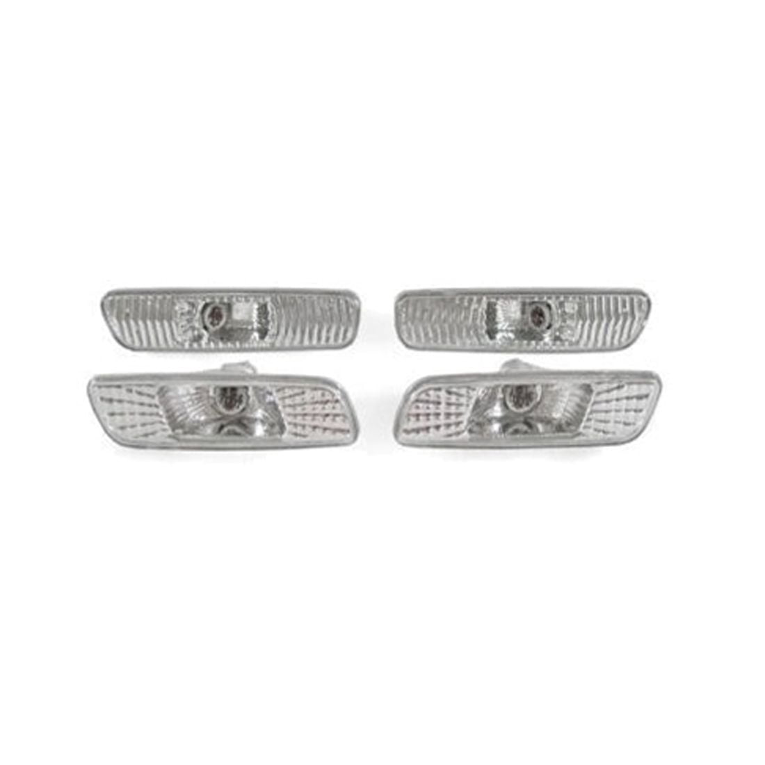Front and Rear Clear Bumper Side Marker Lights with Bulbs - ABS Plastic ...