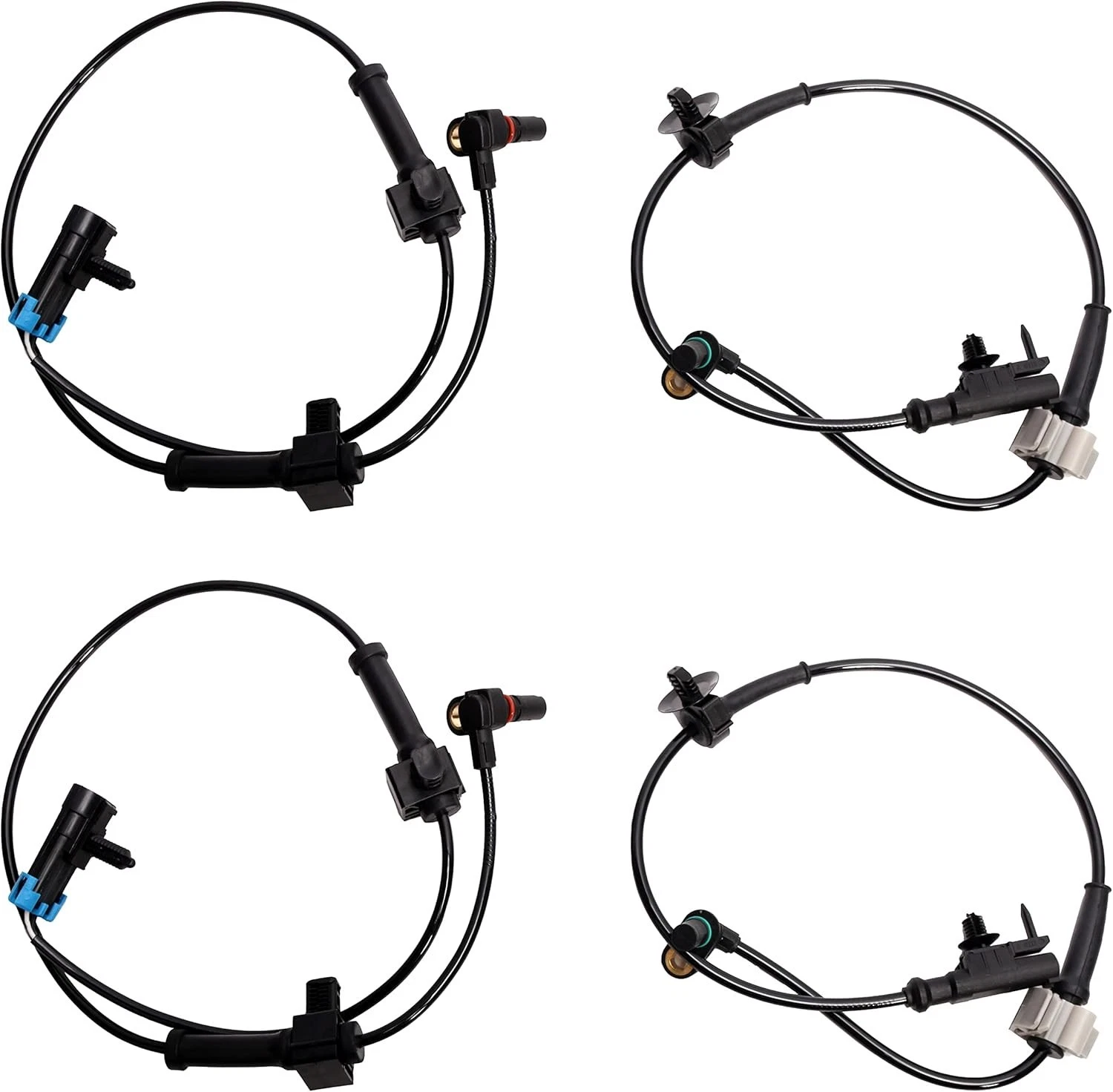 Front and Rear Left & Right ABS Wheel Speed Sensor 2 Pair for Chevy ...
