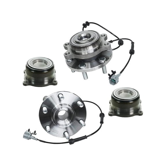 Front and Rear Wheel Hub Assembly Set - Compatible with 2005 - 2015 ...