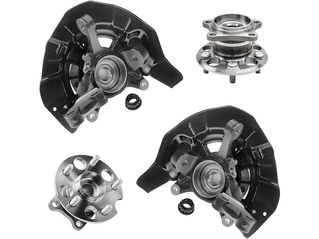 Front and Rear Wheel Hub and Steering Knuckle Kit - Compatible with ...