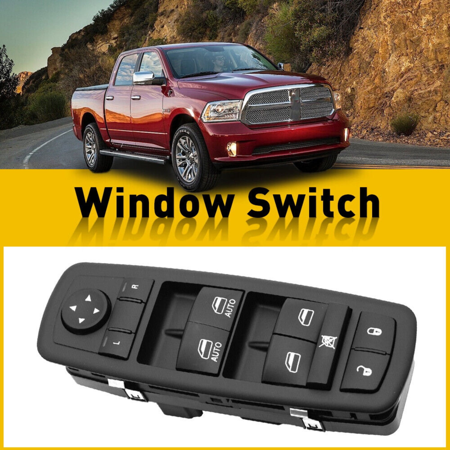 Front door power window control switch compatible with dodge ram 1500 ...