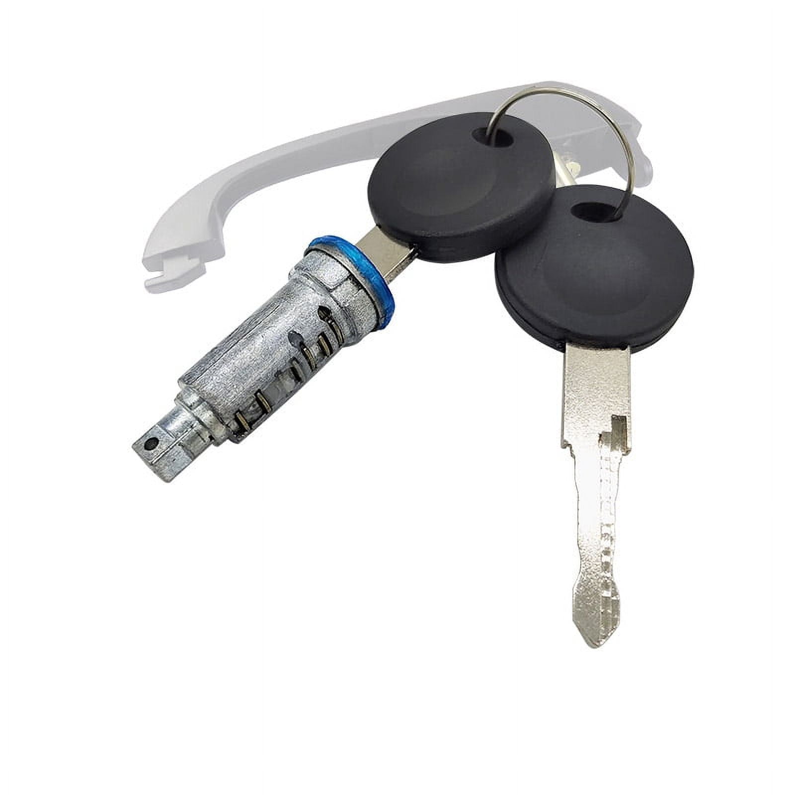 Front exterior door handle repair kit with key lock cylinder, rubber ...