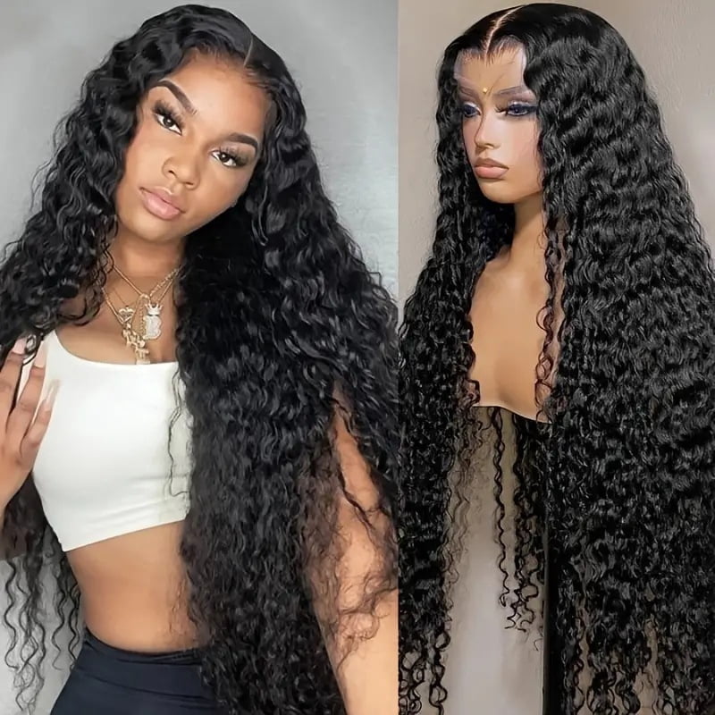 Front lace wig African small curly tube long curly hair synthetic fiber ...
