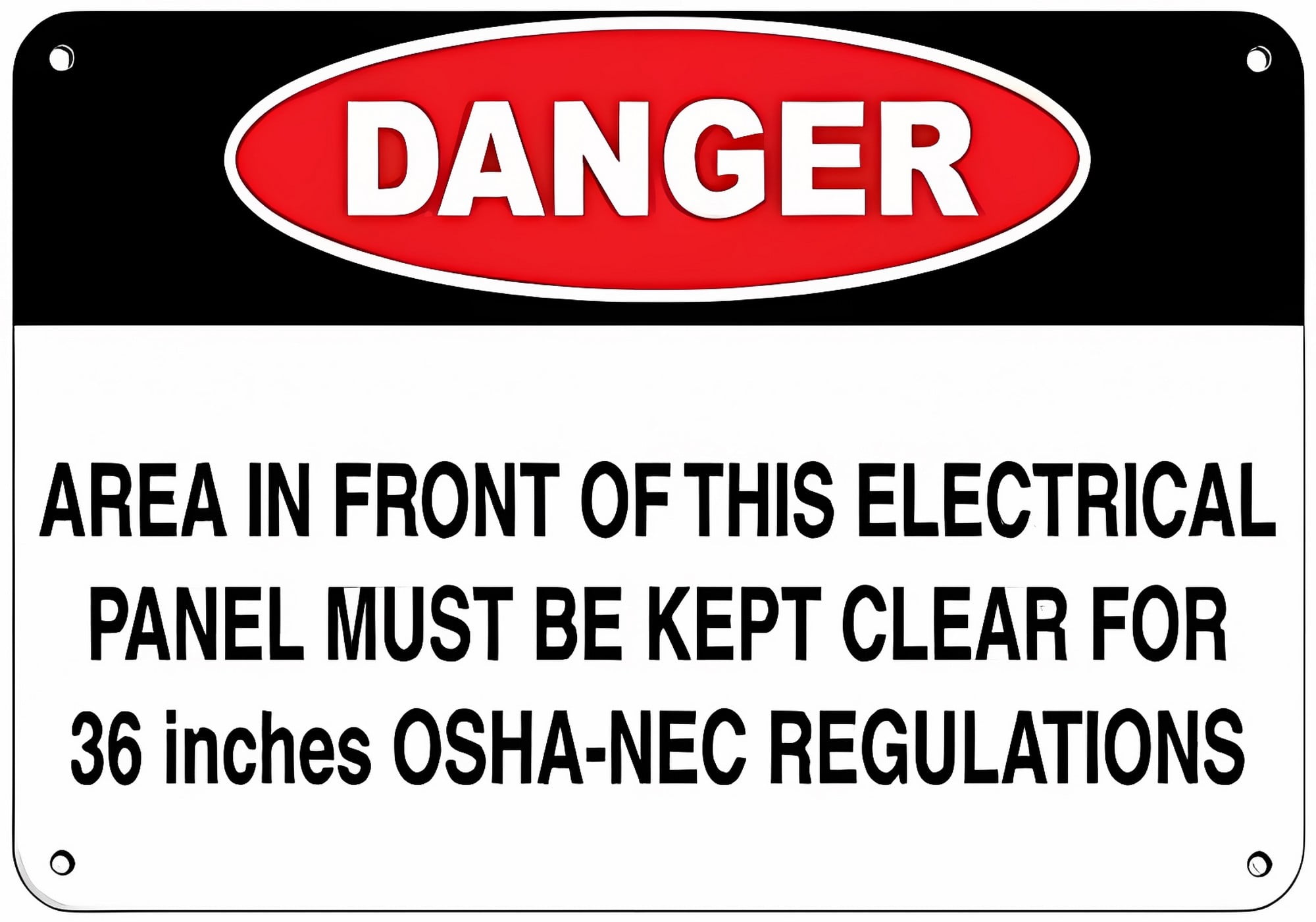 Front of Electrical Panel Kept Clear For 36 NEC Sign - 8"x12" Business ...