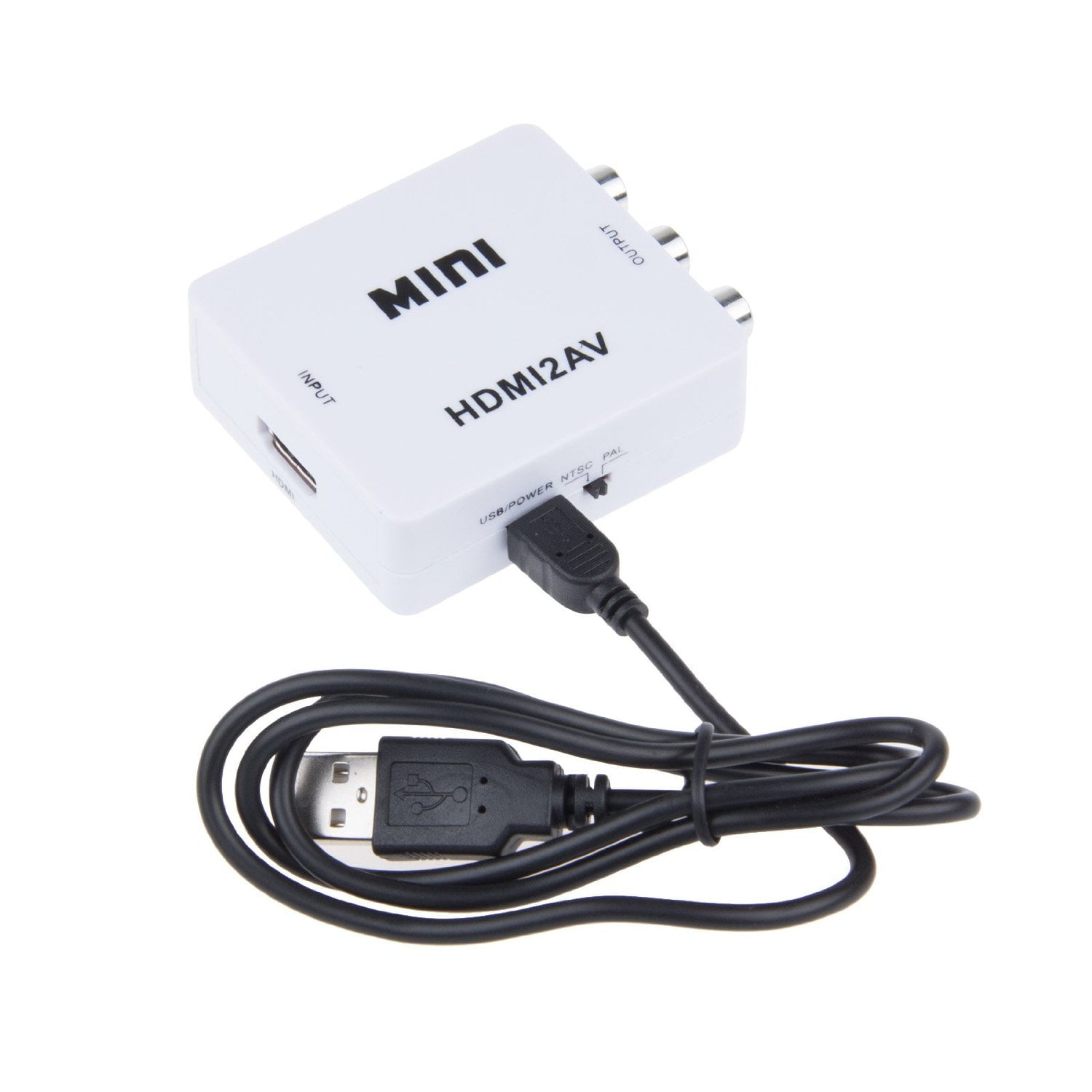 FrontTech Mini HDMI to AV Adapter, 1080P HD Converter HDMI to AV 3RCA ...