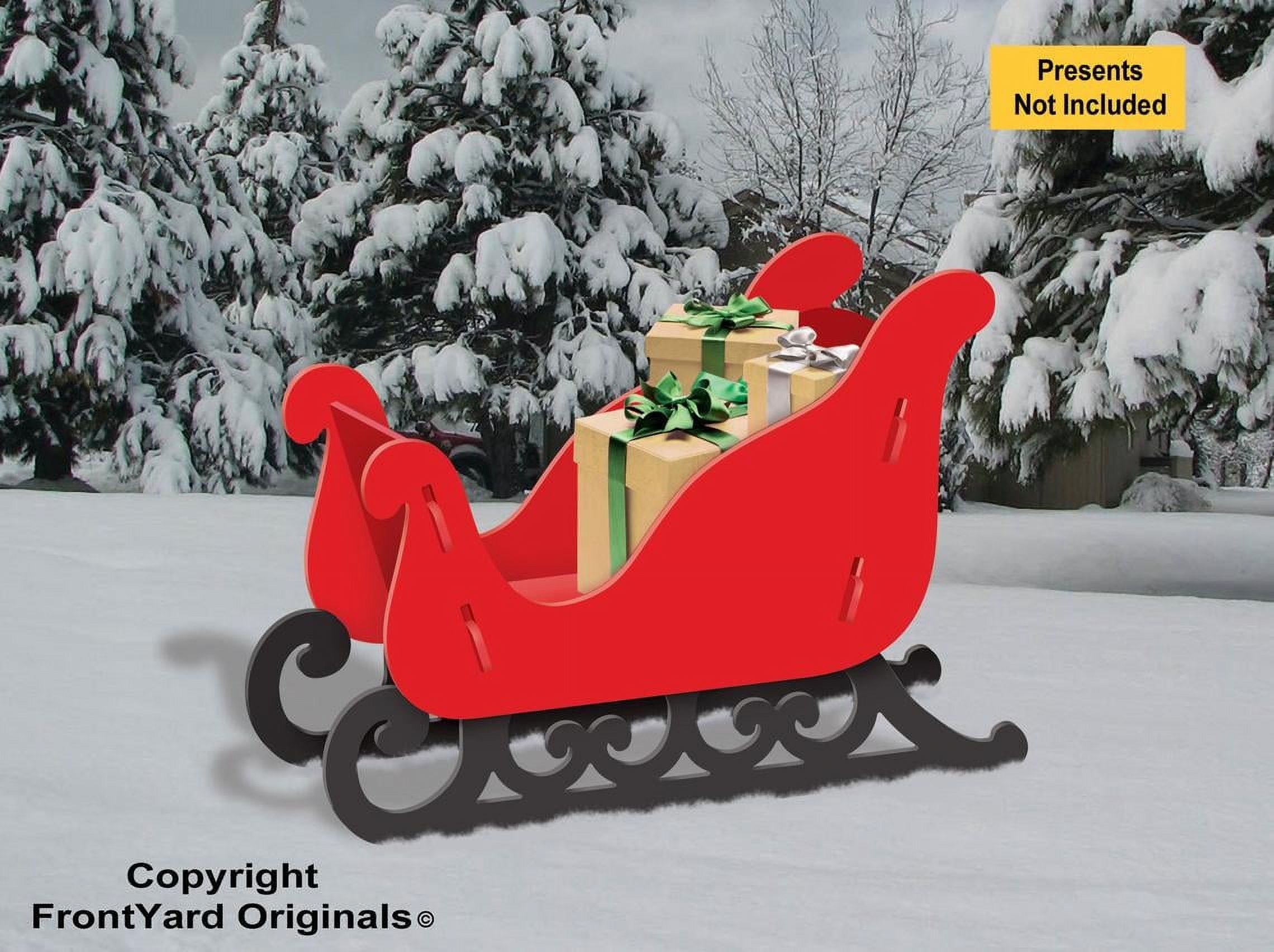 Elegant Large Red Christmas Sleigh Decoration with All-Weather PVC and ...
