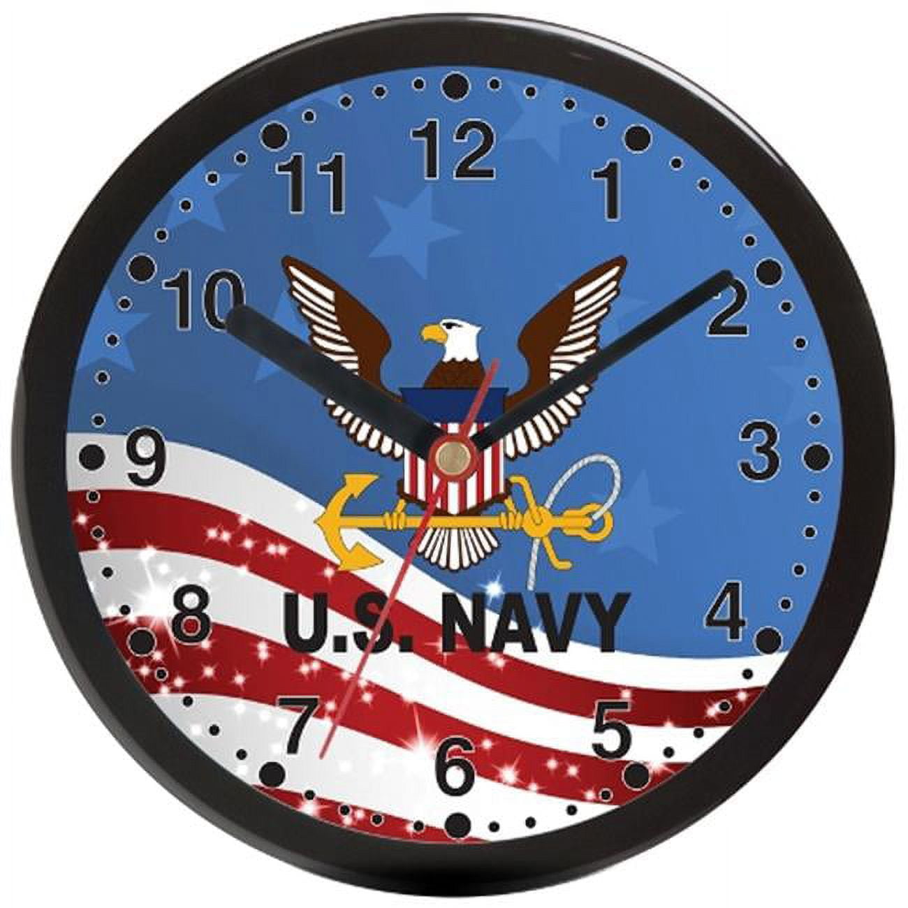 Frontier Aqua Force 12 in. Plastic Wall Clock with Navy Blue Dial ...