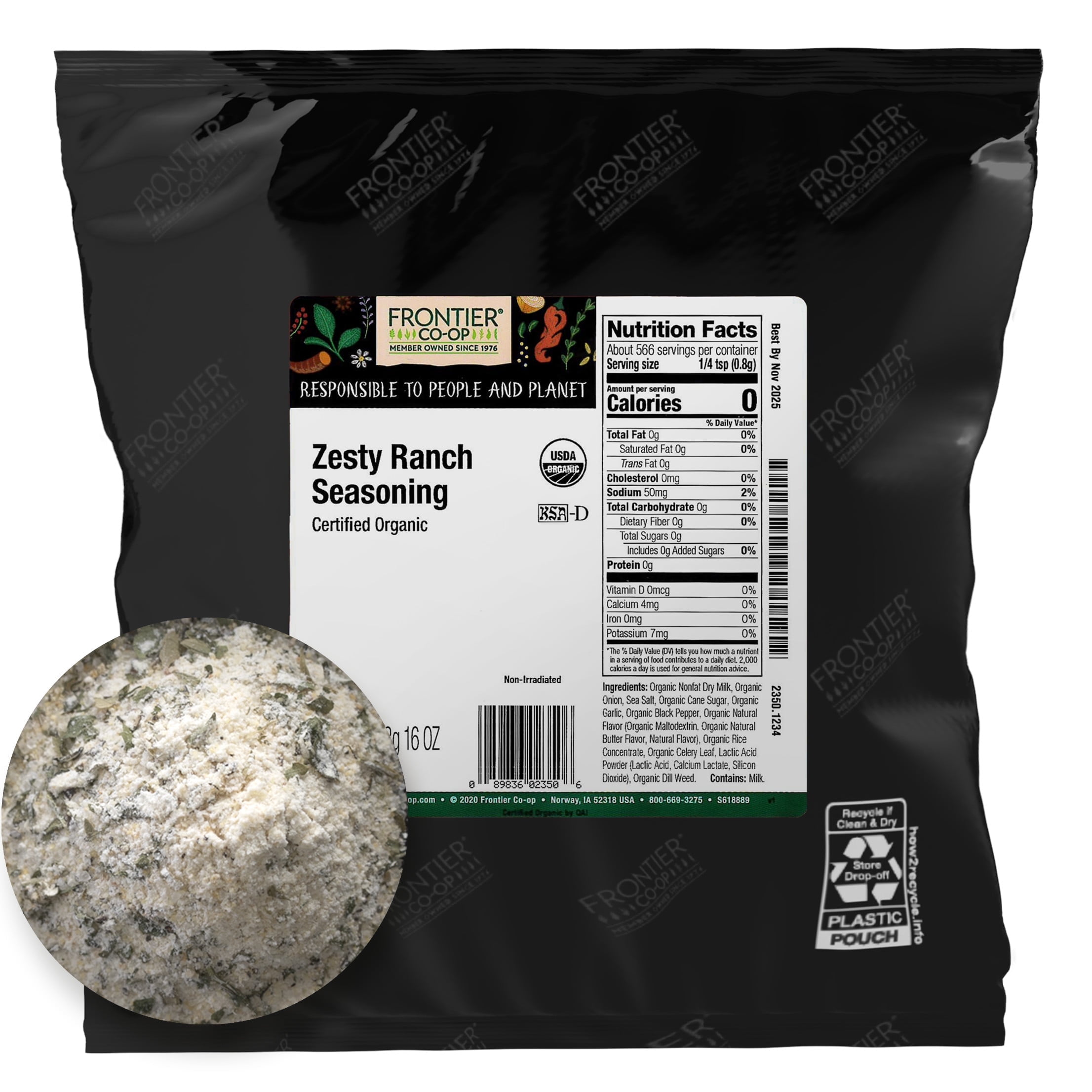 Frontier Co-op Certified Organic Zesty Ranch Seasoning, 16 oz - Walmart.com