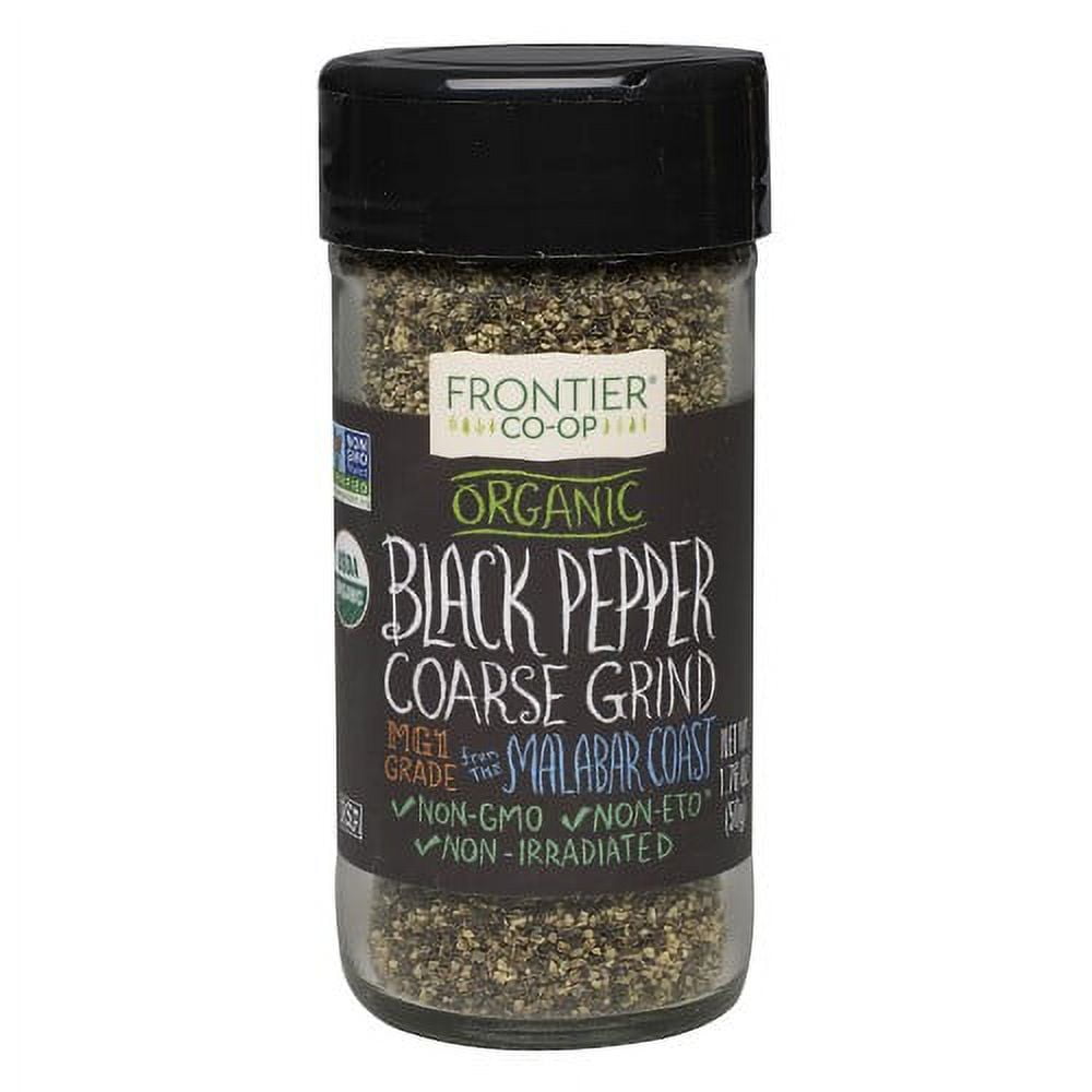 Frontier Co-op Course Ground Black Pepper, Certified Organic 1.76 Oz ...