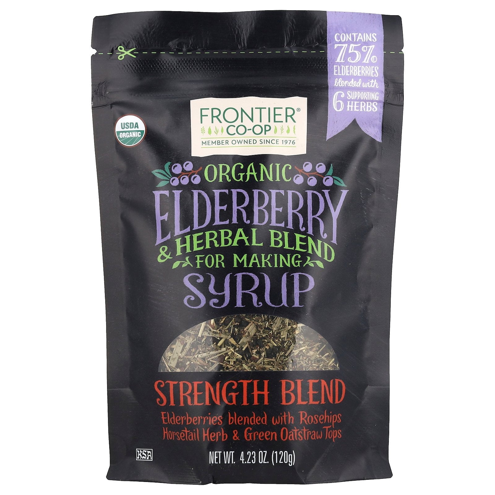 Frontier Co-op Elderberry & Herb Blend for Syrup - Strength Blend ...