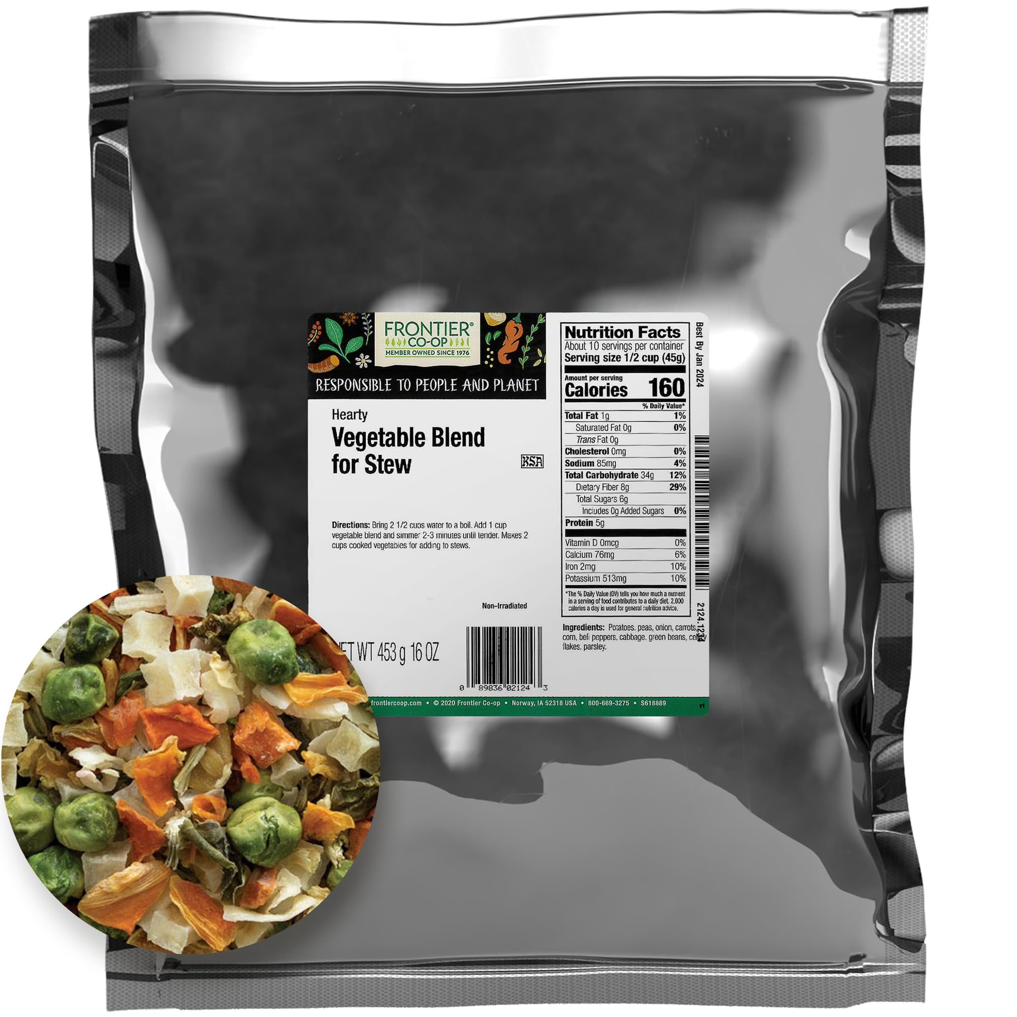 Frontier Co-op Hearty Vegetable Herb Blend for H2FSDStew, 1lb, Kosher ...