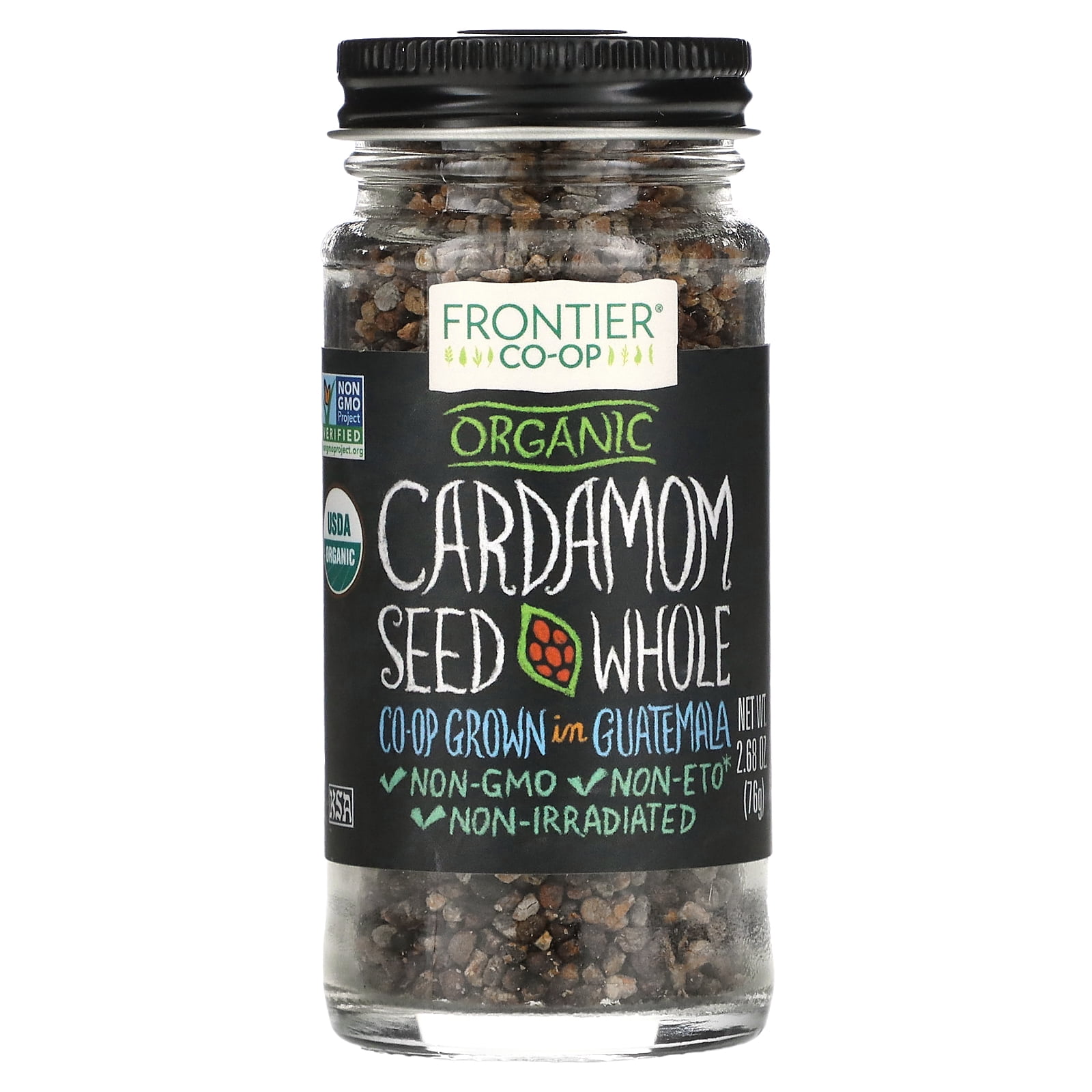 Frontier Herb Cardamom Seed - Organic - Whole - Decorticated - 2.68 Oz ...