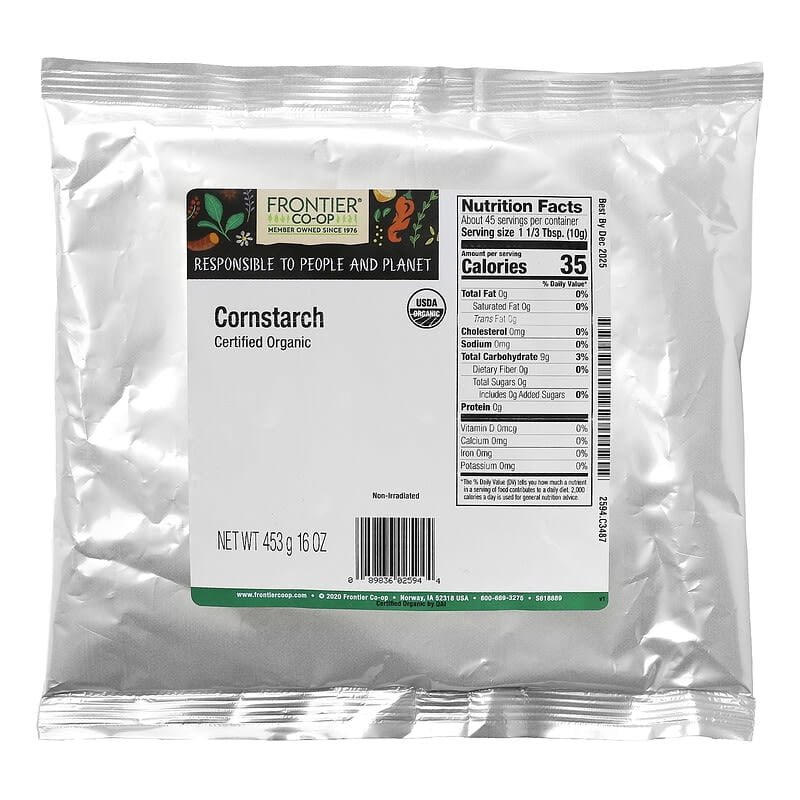 Frontier Co-op, Organic Cornstarch, 16 oz - Walmart.com