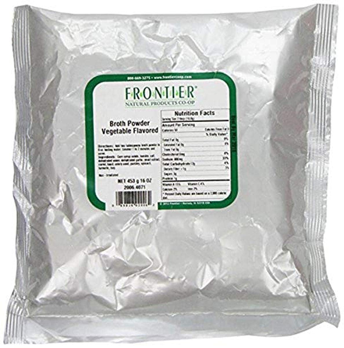 Frontier Co-op Vegetable Broth Powder, 1-Pound Bulk Bag, Broth, Soup ...