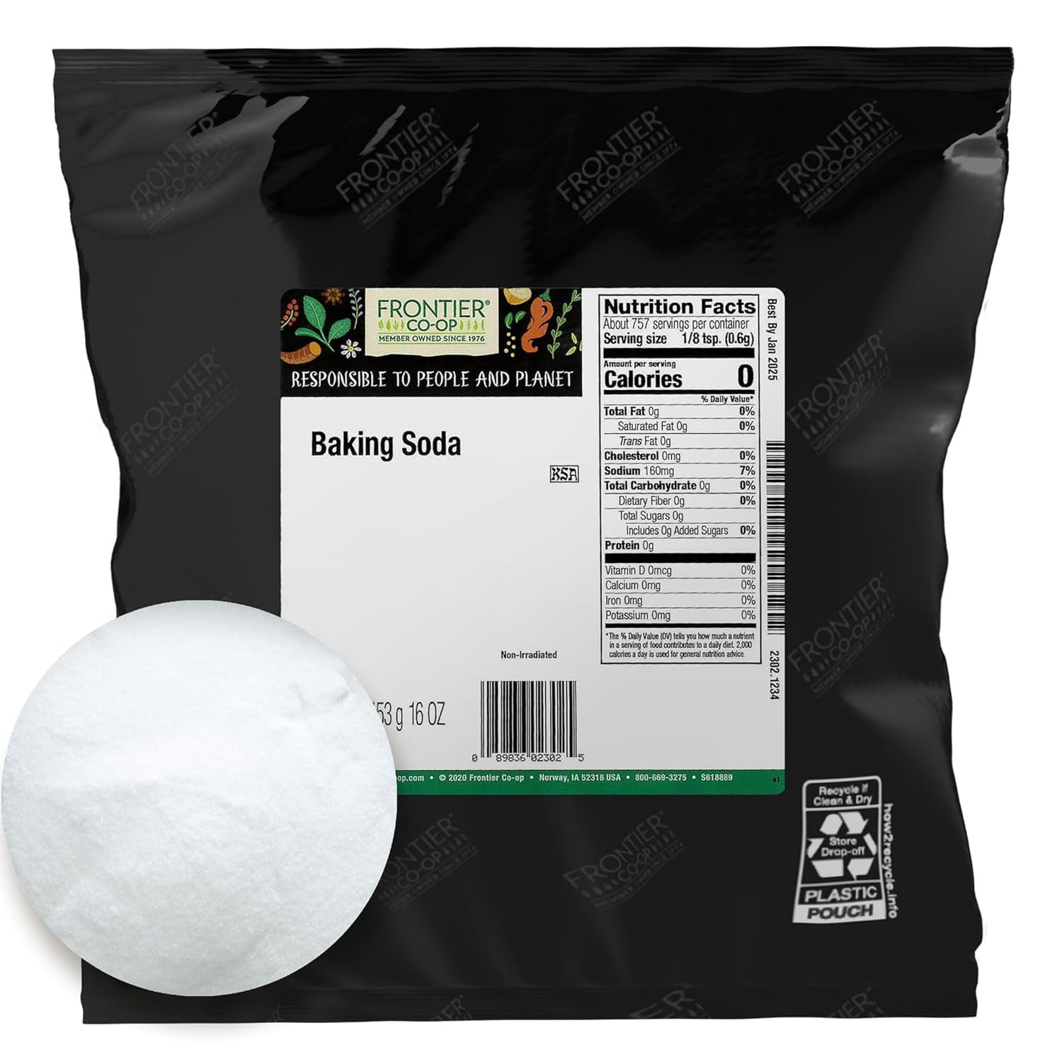 Frontier Herb Bulk Baking Soda Powder, 16 oz - Walmart.com