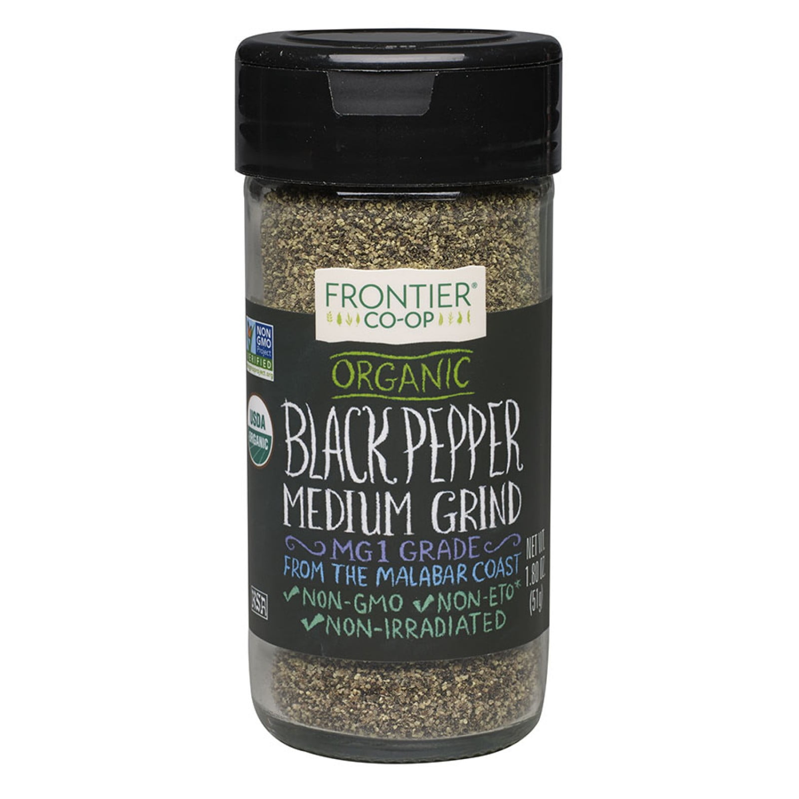 Frontier Herb Pepper - Organic - Black - Medium Grind - 1.80 oz ...