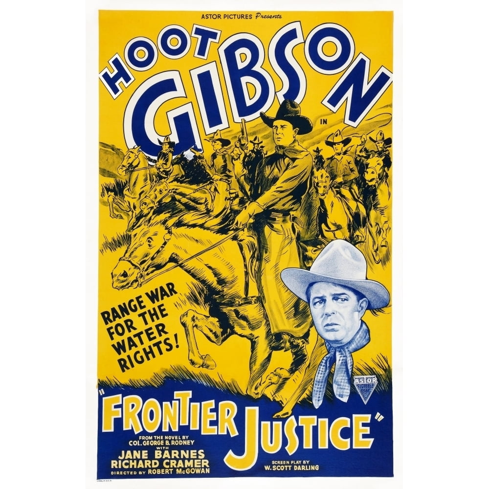 Frontier Justice Us Poster Art Hoot Gibson 1936 Movie Poster ...