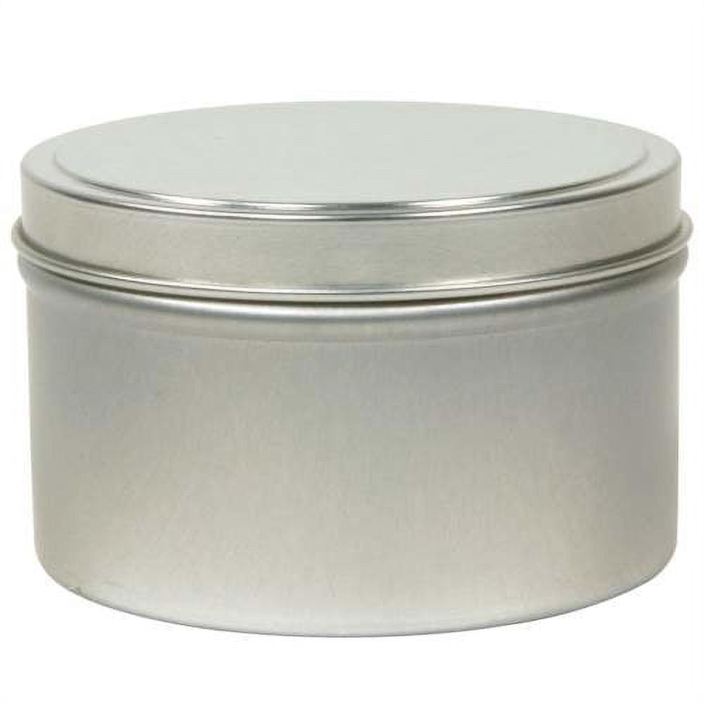 Frontier Round Metal Tin with Silver Finish 8 oz 8664 - Walmart.com