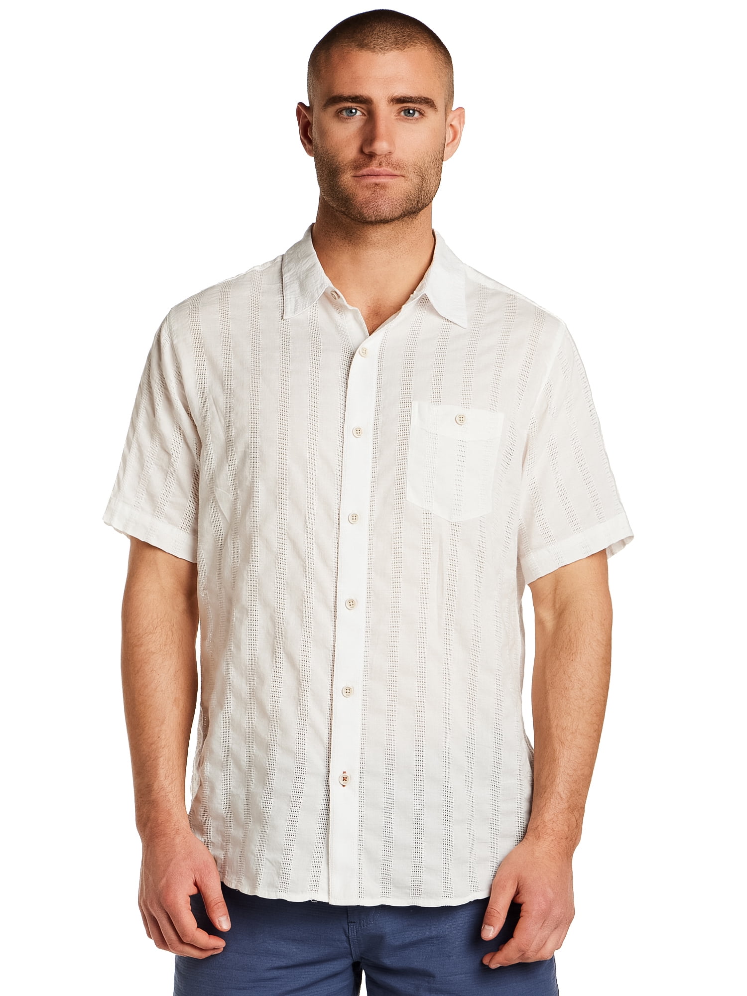 Frontier Threads Men's Short Sleeve Airtex Buttondown Shirt - Walmart.com