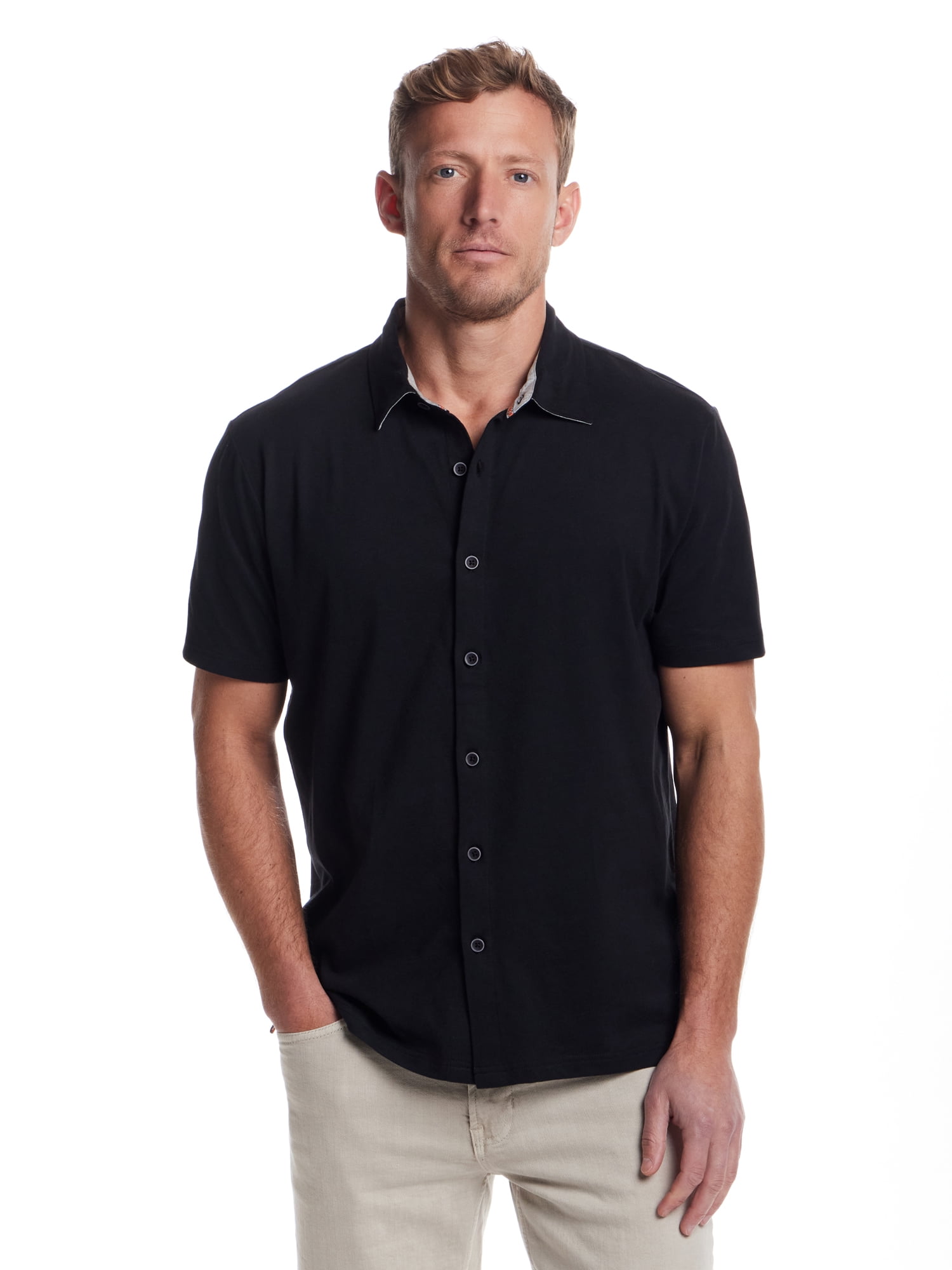 Frontier Threads Men's Sueded Jersey Coatfront Buttondown Shirt ...