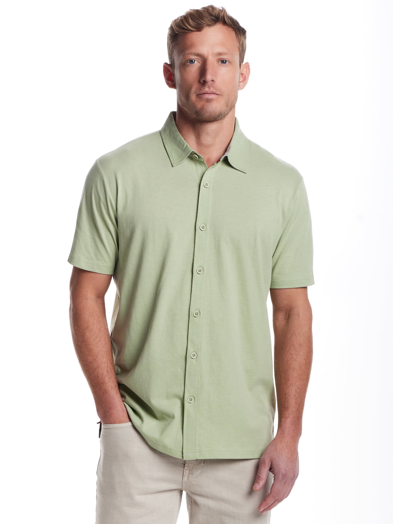 Frontier Threads Men's Sueded Jersey Coatfront Buttondown Shirt ...