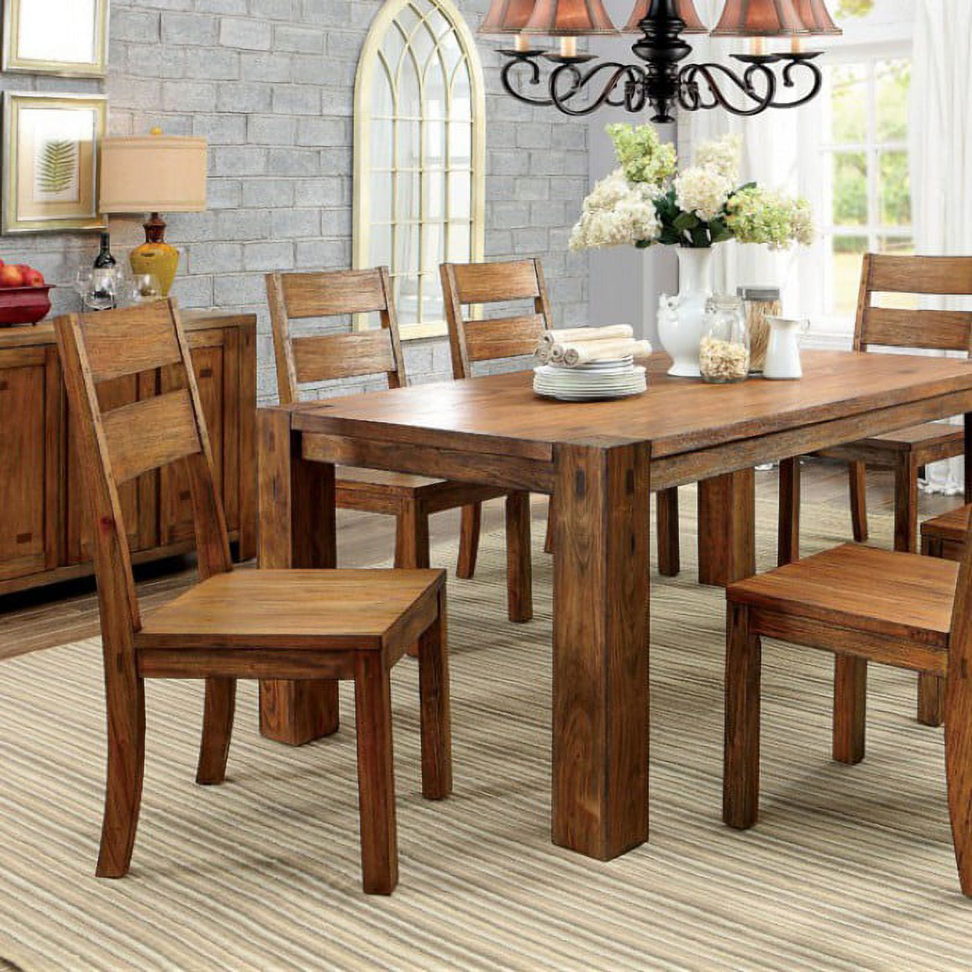 Frontier Transitional Style Dining Table, Dark Oak Finish - Walmart.com