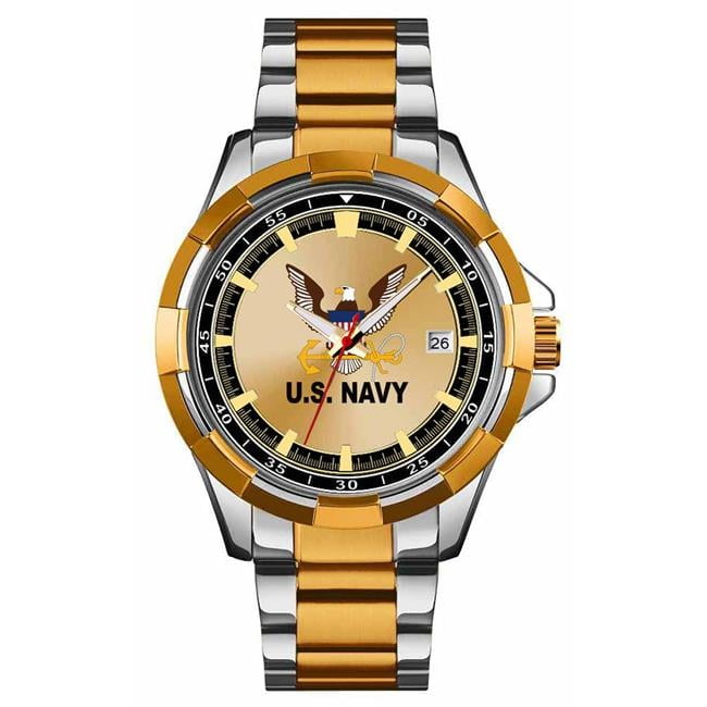 Frontier Two Tone Metal Strap Analog Watch with Gold Dial - Walmart.com